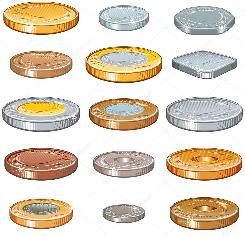 Coins Collection — Stock Vector © PILart #8438704