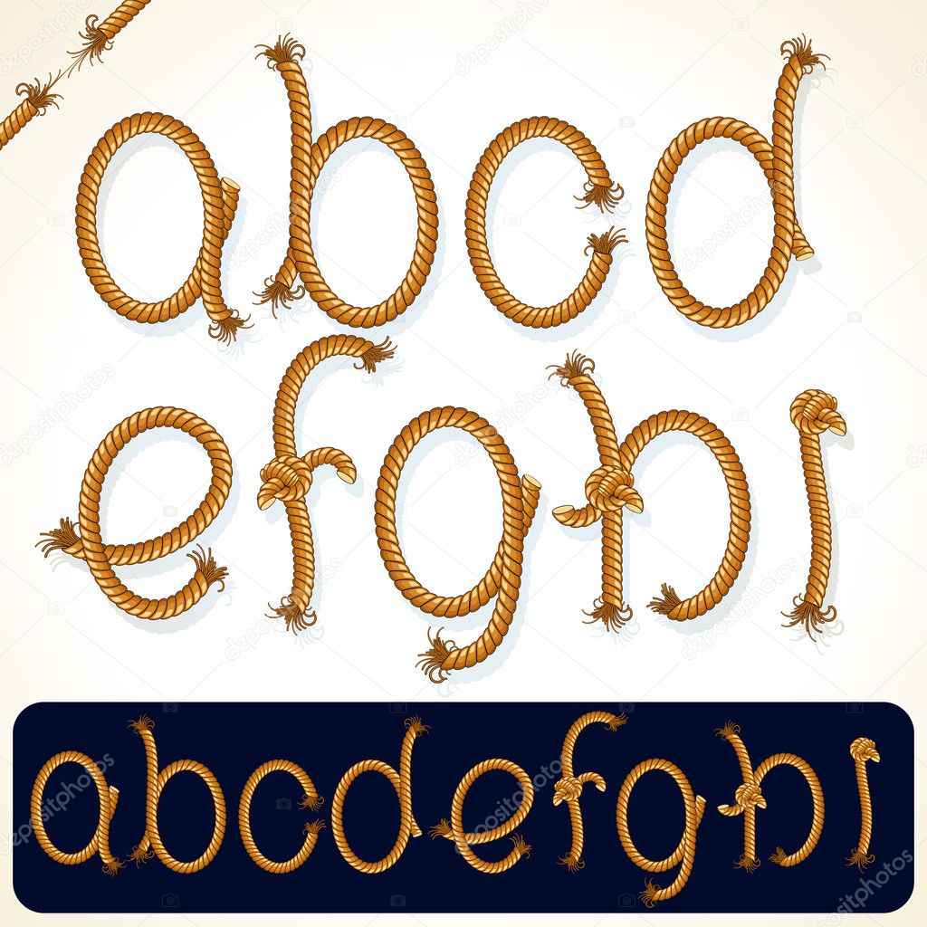 Rope Alphabet 1 — Stock Vector © PILart #8444215