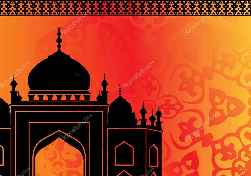 Islamic card with mosque Stock Vector Image by ©sateda #10183635