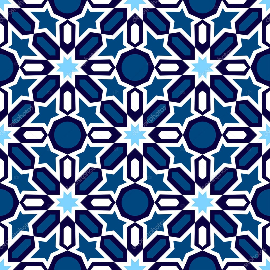 Blue Islamic ornaments — Stock Vector © sateda #10664838