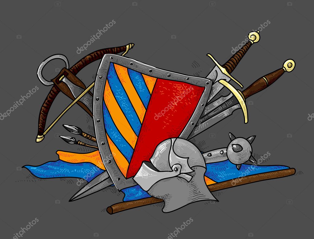 Shield Medieval Hand Drawing Stock Vector Image By ©kjolak 9990987
