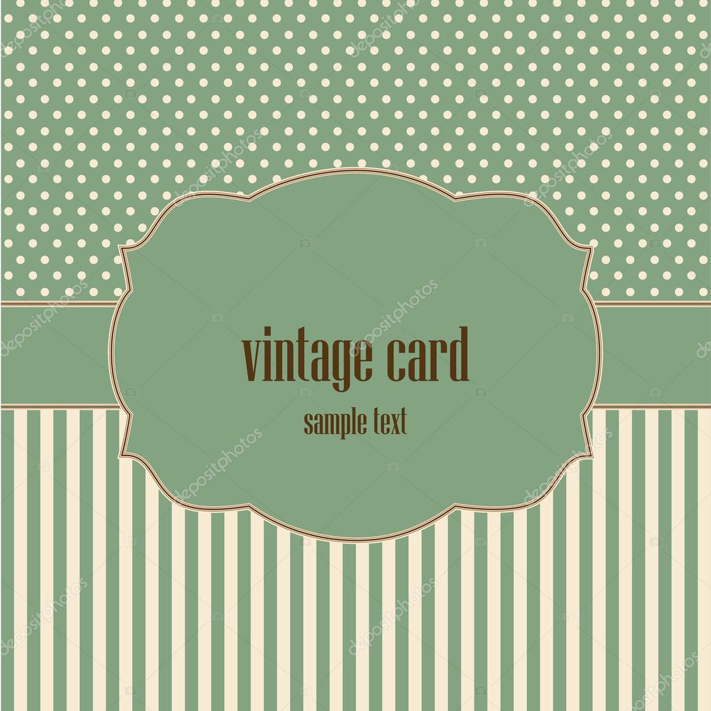 Vintage card, polka dot design. — Stock Vector © inxti74 #9049549