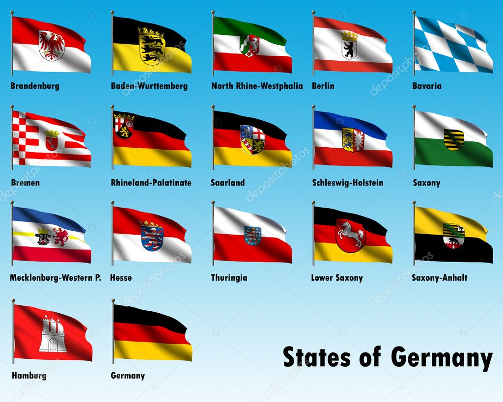 Alle Bundesländer-Flag festgelegt — Stockfoto © bennyx83 #8523101