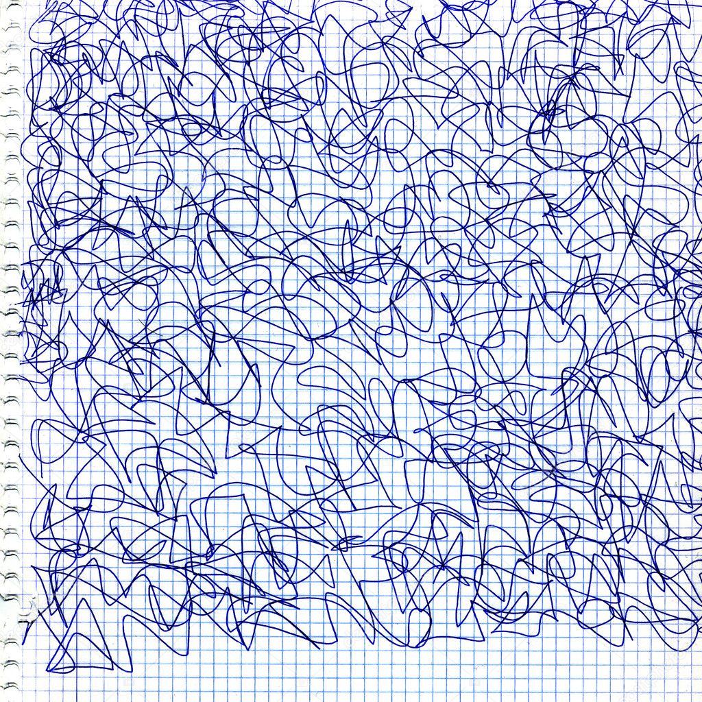 Scribbles on a checkered paper sheet — Stock Photo © nito103 #8652650