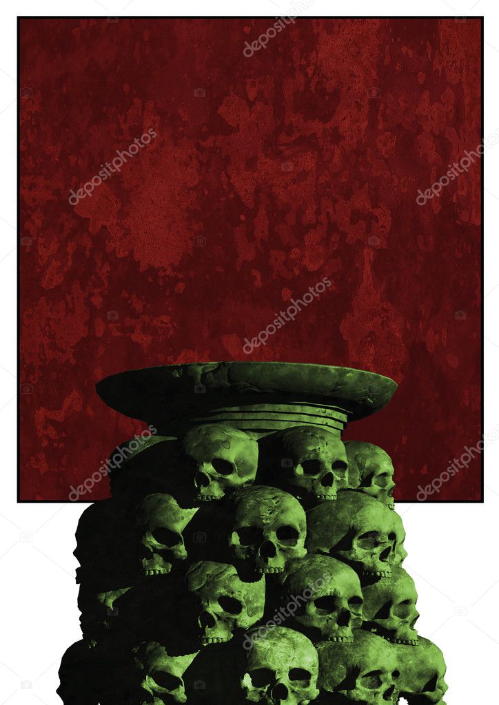 Skull pillar on red background Stock Photo by ©maninblack 10255468