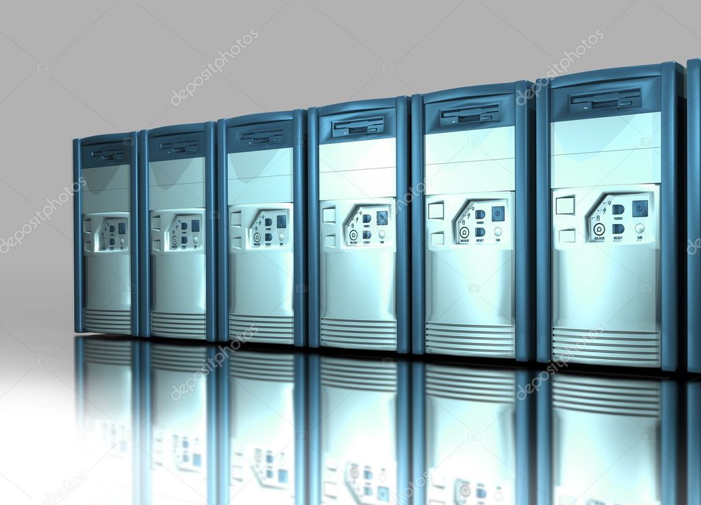 Computer towers ⬇ Stock Photo, Image by © maninblack #10255641