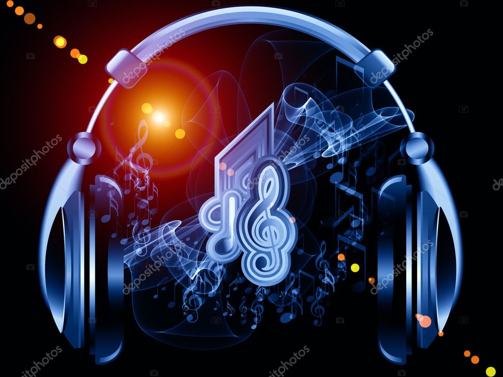 Musical notes in headphones — Stock Photo © agsandrew #10142607