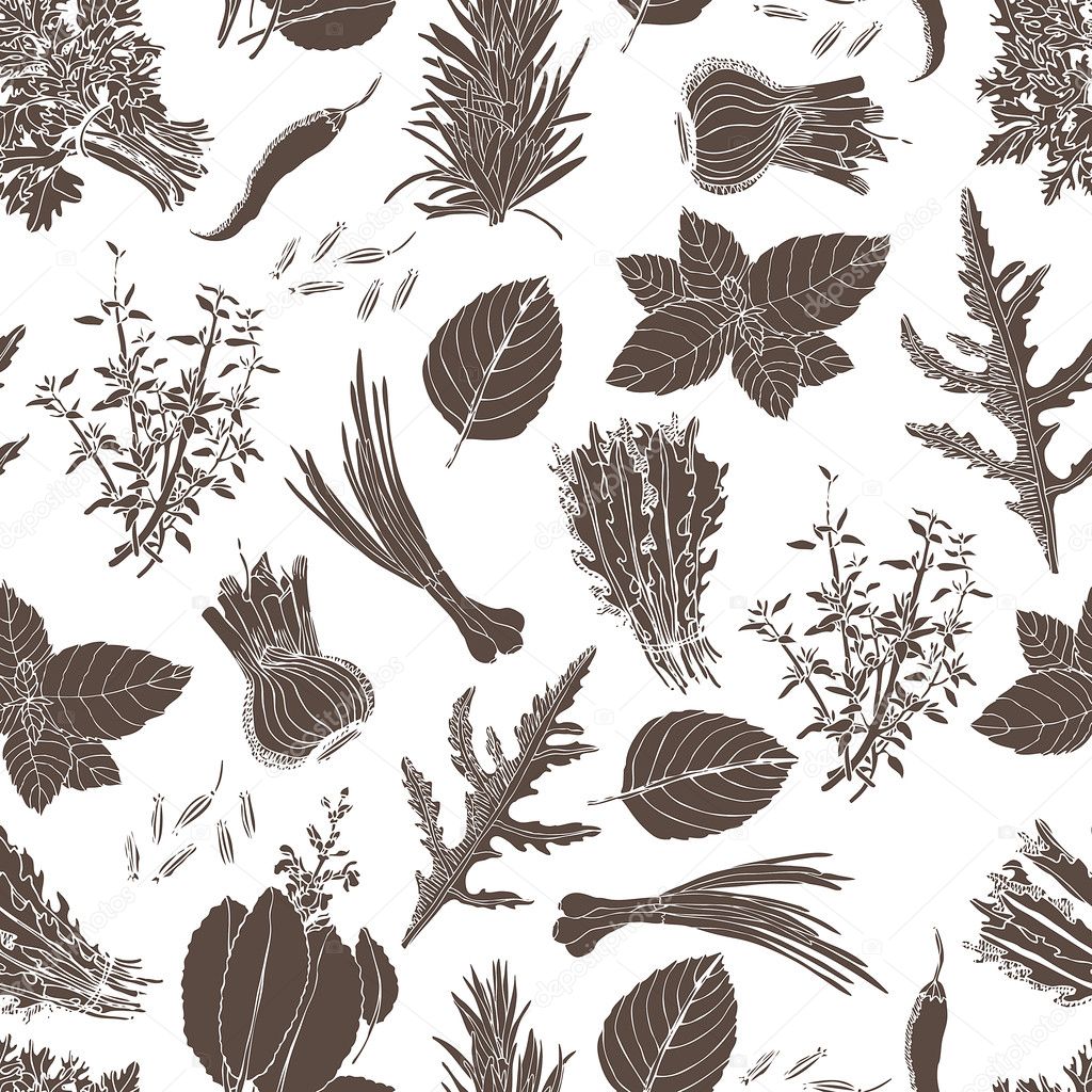 Culinary herbs background Stock Vector Image by ©Nenilkime #10662384