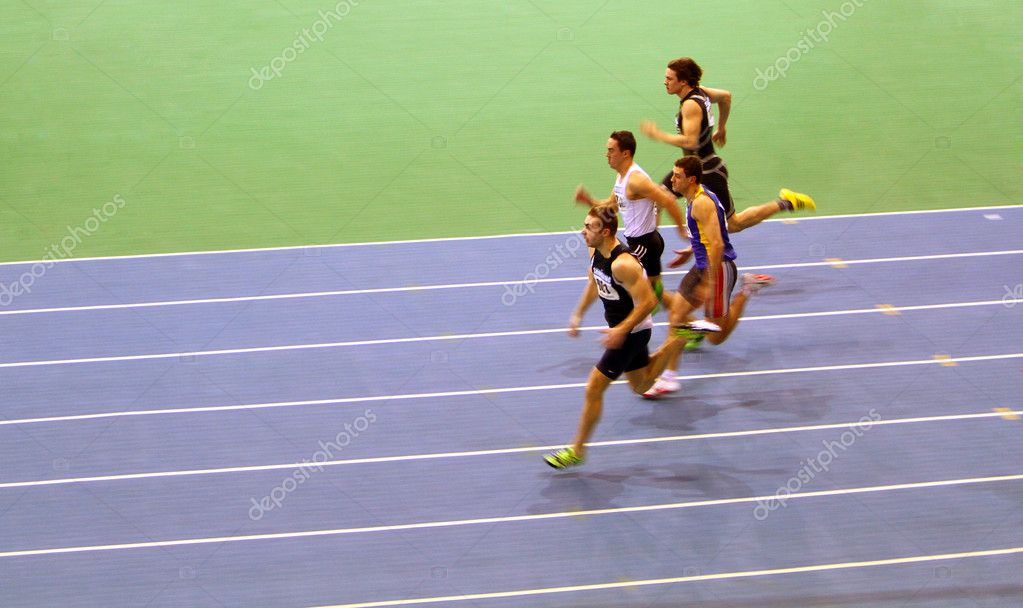 Men on the 60 meters dash — Stock Editorial Photo © DenysKuvaiev #10053456