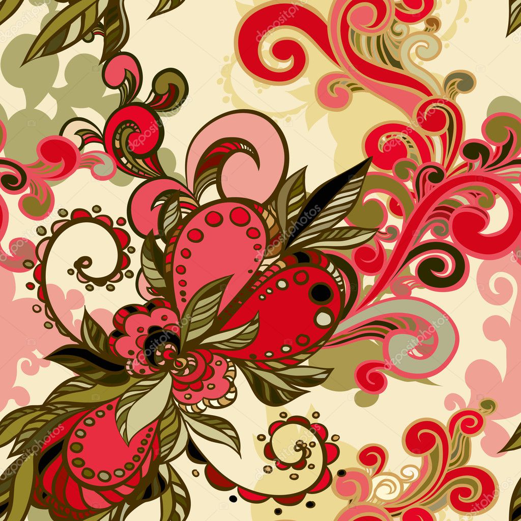 Abstract Floral Vector Seamless Pattern — Stock Vector © Sonulkaster