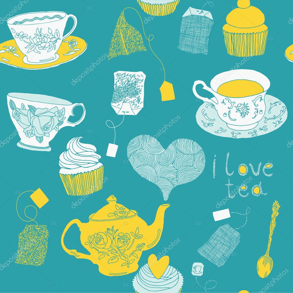 I Love Tea Stock Vector Image by ©Lavandaart #9676852