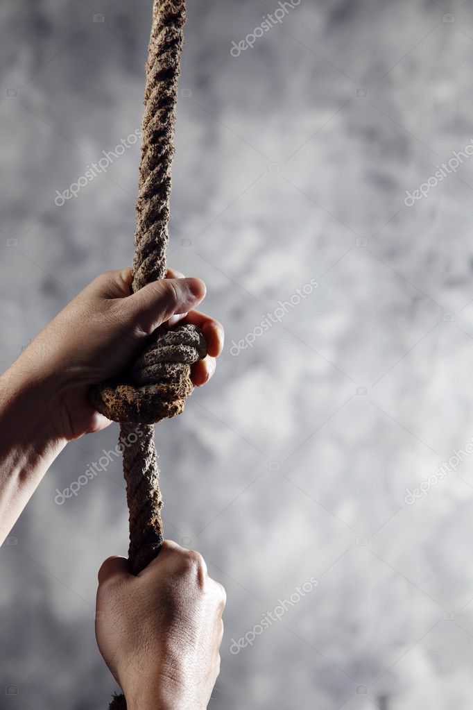 Hand holding rope — Stock Photo © eskaylim #8064807