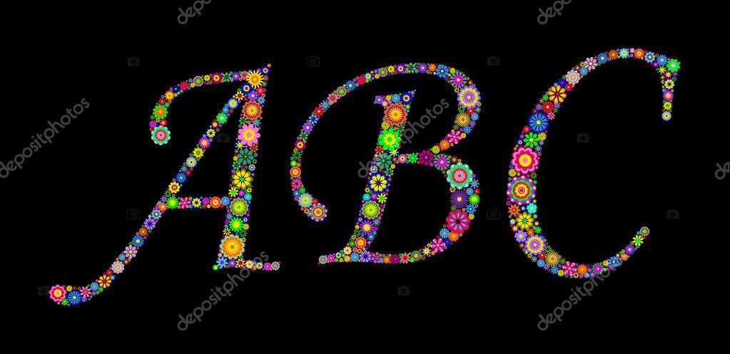 Letters on black background ⬇ Vector Image by © kiyanochka | Vector ...