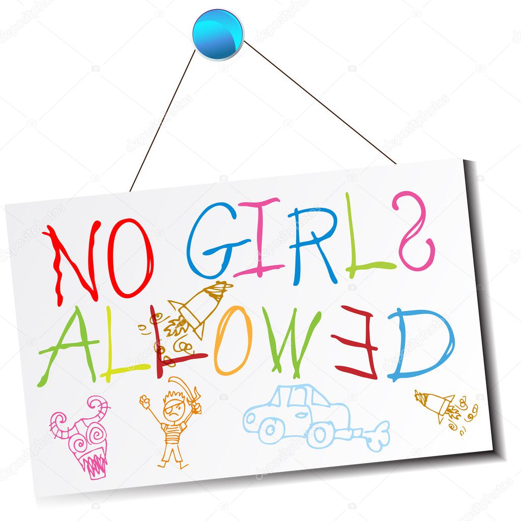 No Girls Allowed Sign Stock Vector by ©cteconsulting 8069559