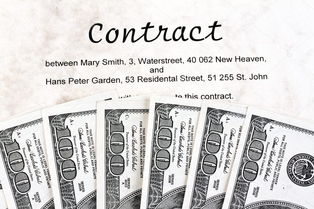 Dollar currency notes and english contract — Stock Photo © ginasanders ...