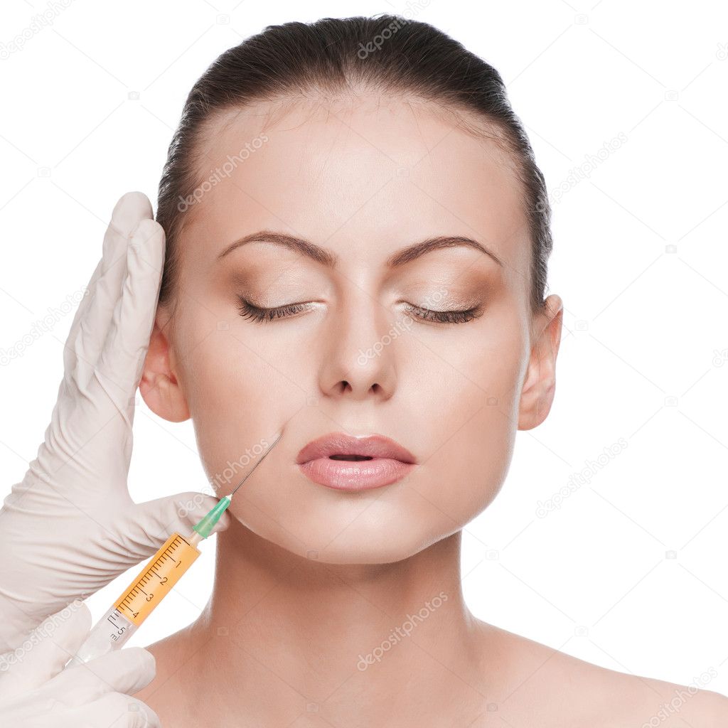 Cosmetic botox injection in the beauty face — Stock Photo © markin #8632132