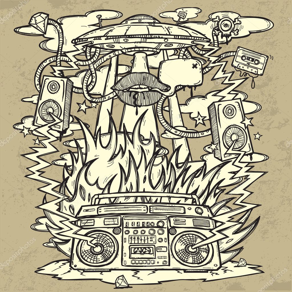 Music Background. Stylish grunge background on the music theme. Stock ...