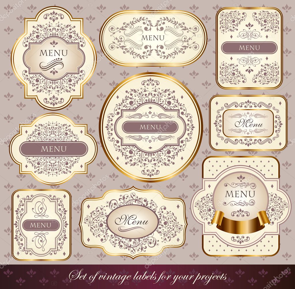 Vector set of pastel colors labels. — Stock Vector © marinamik #8436650