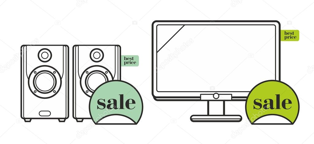 Speakers and monitor Stock Vector by ©zmitrbalt 8761058
