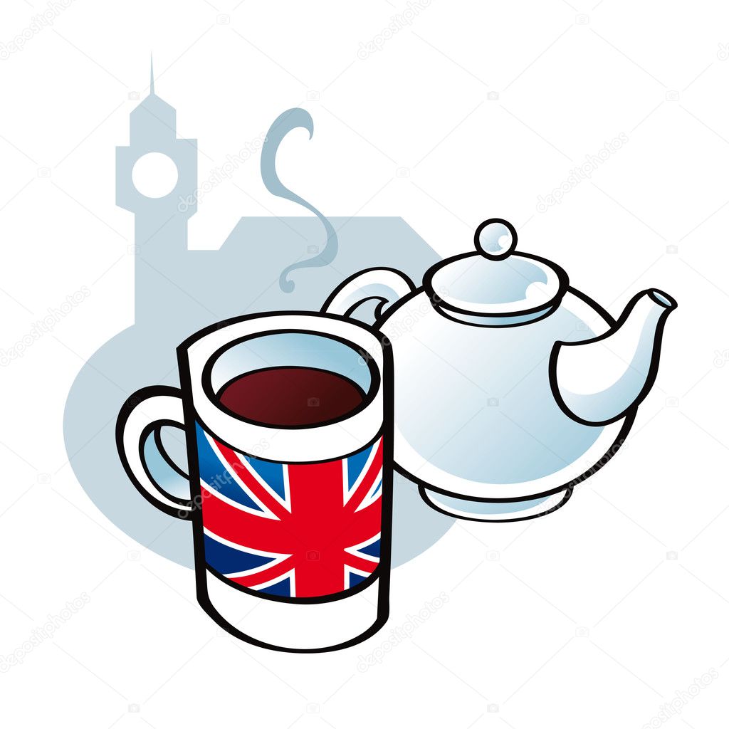British Drinking Tea Cartoon