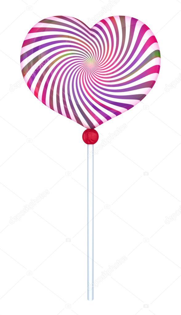 Lolipop shape of heart with hypnotic drawing. Stock Photo by ©rukanoga ...