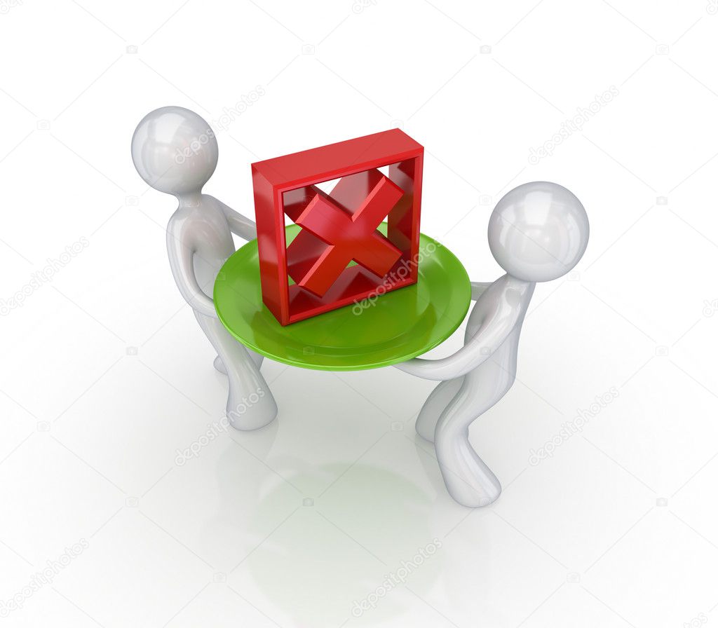 Red cross mark on a dish. — Stock Photo © rukanoga #8437263