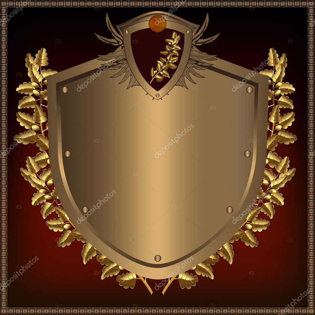 Gold shield. — Stock Photo © ke77kz #10486128