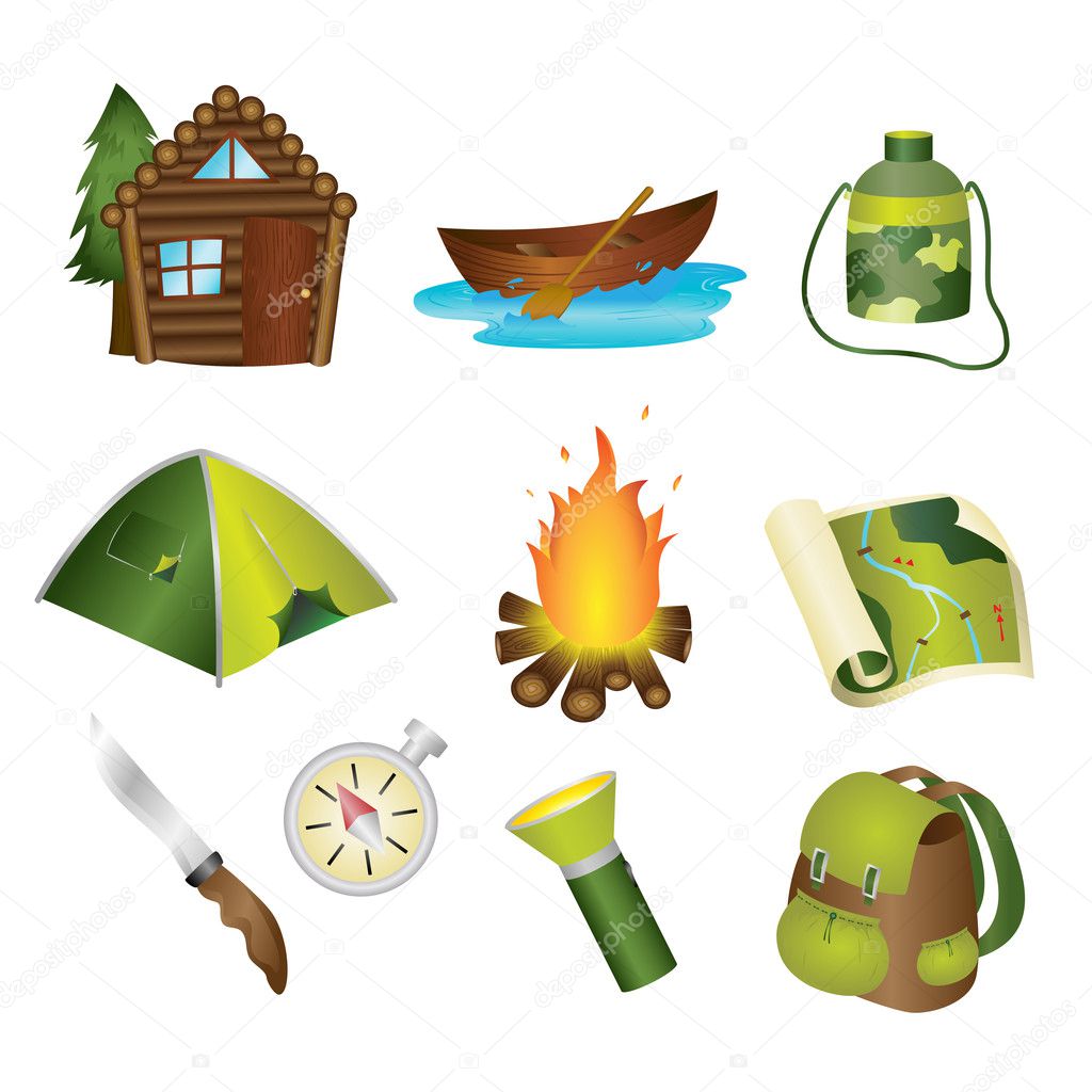 Camping icons — Stock Vector © artisticco #9104057 Camping icons — Stock Vector © artisticco #9104057