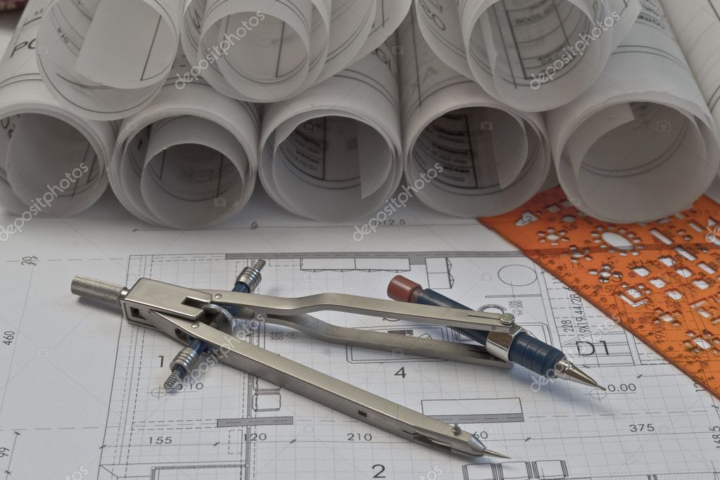 Dividers on the architectural project — Stock Photo © vician #9631150