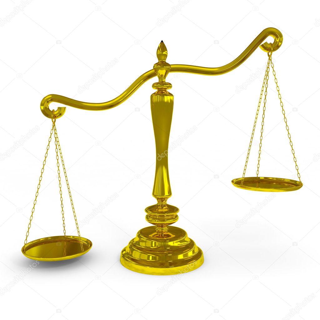 Unbalanced golden scales. — Stock Photo © kovaleff #9271168