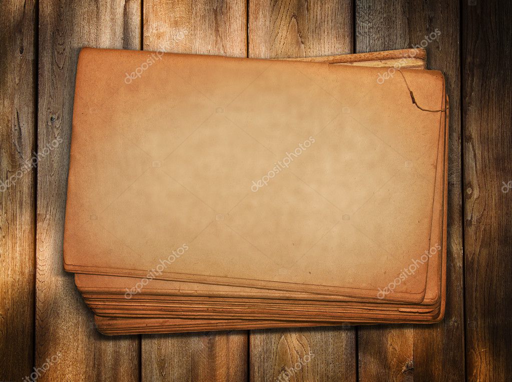 Vintage paper sheets at wood Stock Photo by ©zajac 7986890