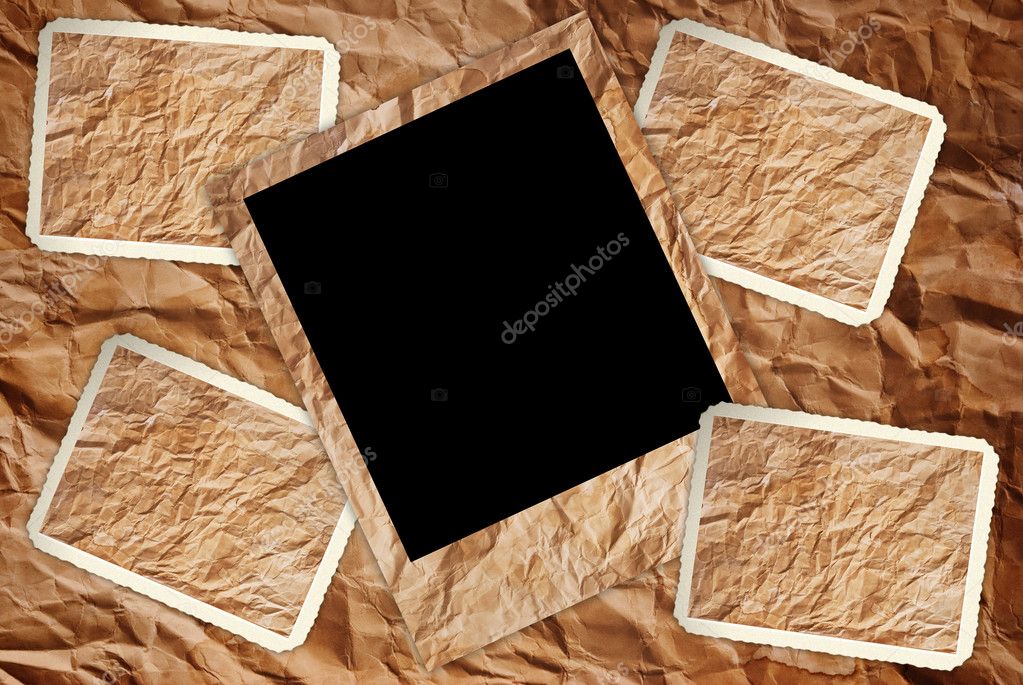 Vintage photo frame on the vintage paper texture background. — Stock ...