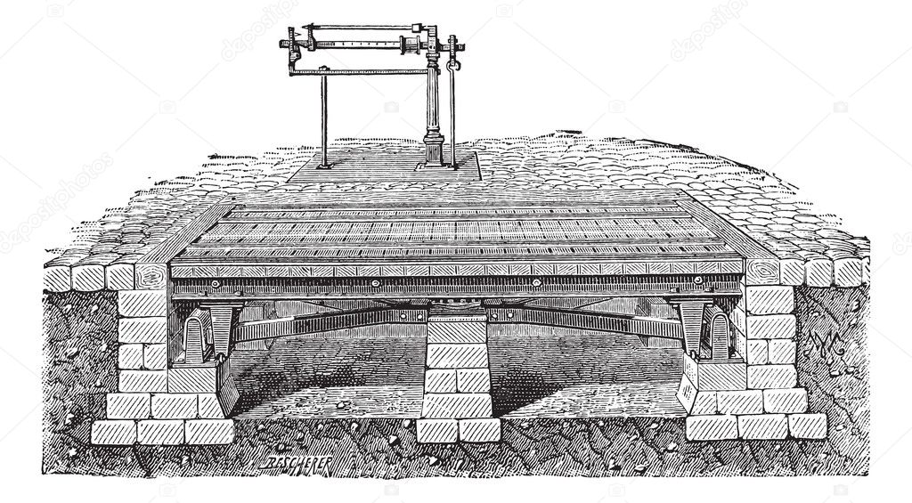 Bascule bridge or drawbridge vintage engraving Stock Vector by ...