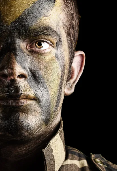 Soldier face painted - Stock Image - Everypixel