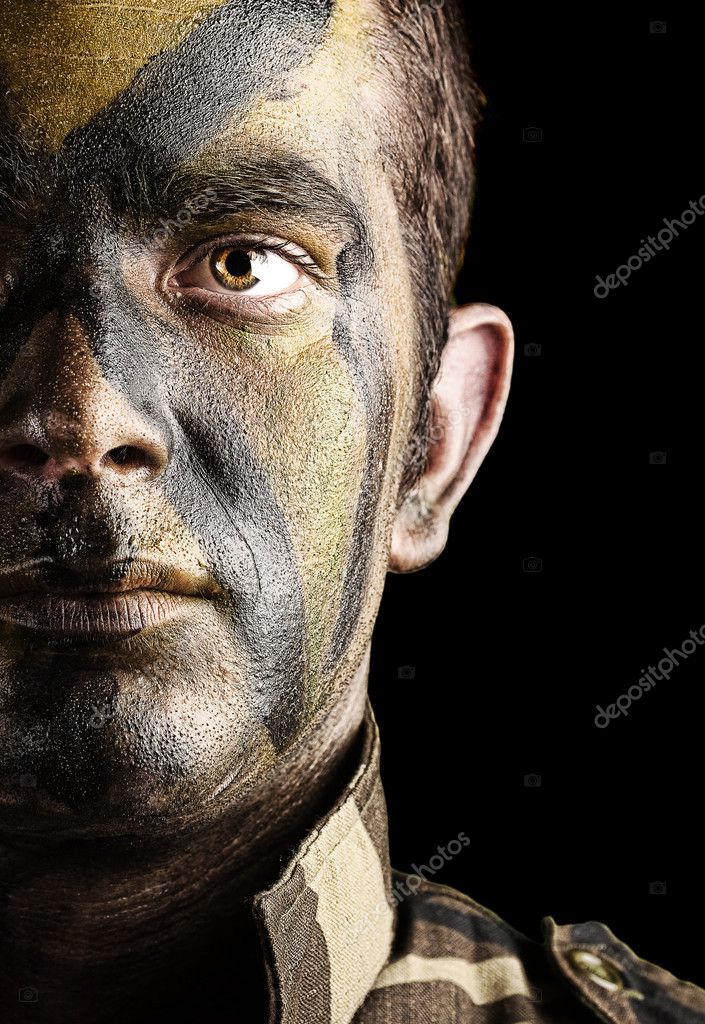Soldier face painted — Stock Photo © Krakenimages.com #10172902