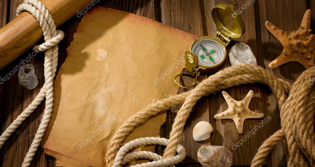 Old compass and rope — Stock Photo © kornienkoalex #8034214