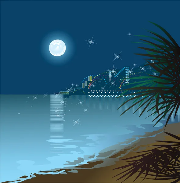 Night sea Vector Art Stock Images | Depositphotos