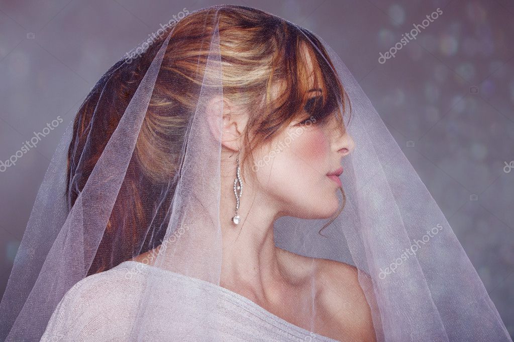 Modern bride with veil Stock Photo by ©lubavnel 10434460
