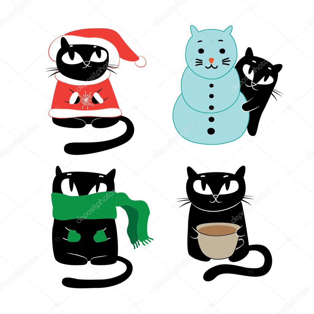 Funny Cats. Vector illustration Stock Vector Image by ©tinypapillon #9082645
