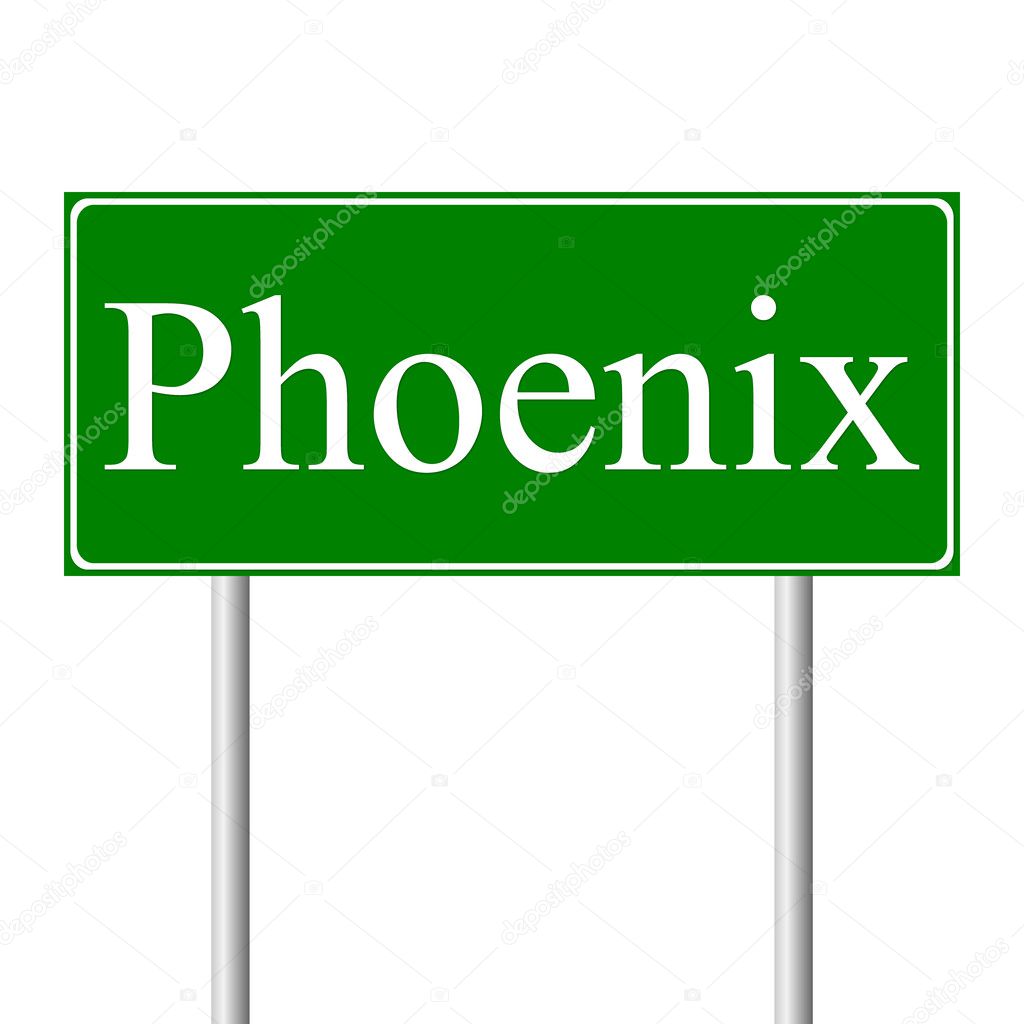 Phoenix green road sign Stock Vector by ©konstsem 8307675