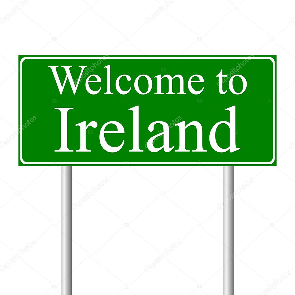 Welcome to Ireland, concept road sign — Stock Vector © konstsem #8399736