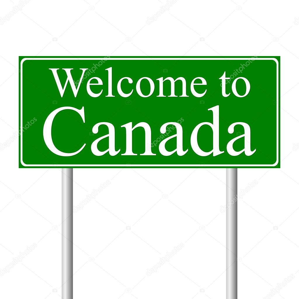 Welcome to Canada, concept road sign — Stock Vector © konstsem #8399811