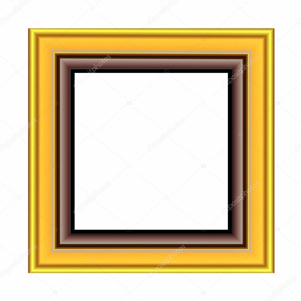 Modern gold frame. Isolated over white background — Stock Photo ...
