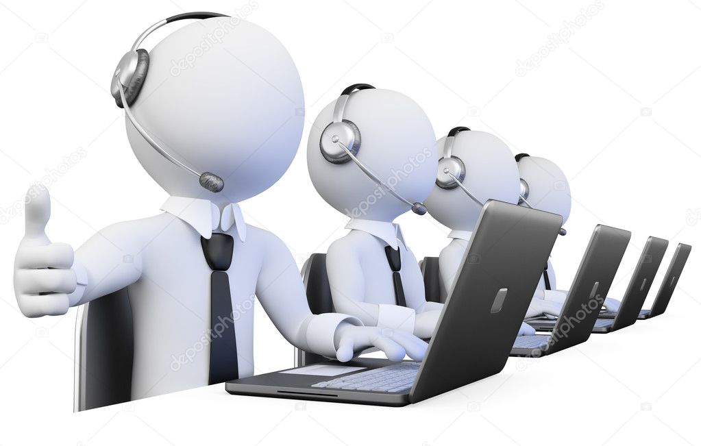 3D Operators working in a call center — Stock Photo © real_texelart ...