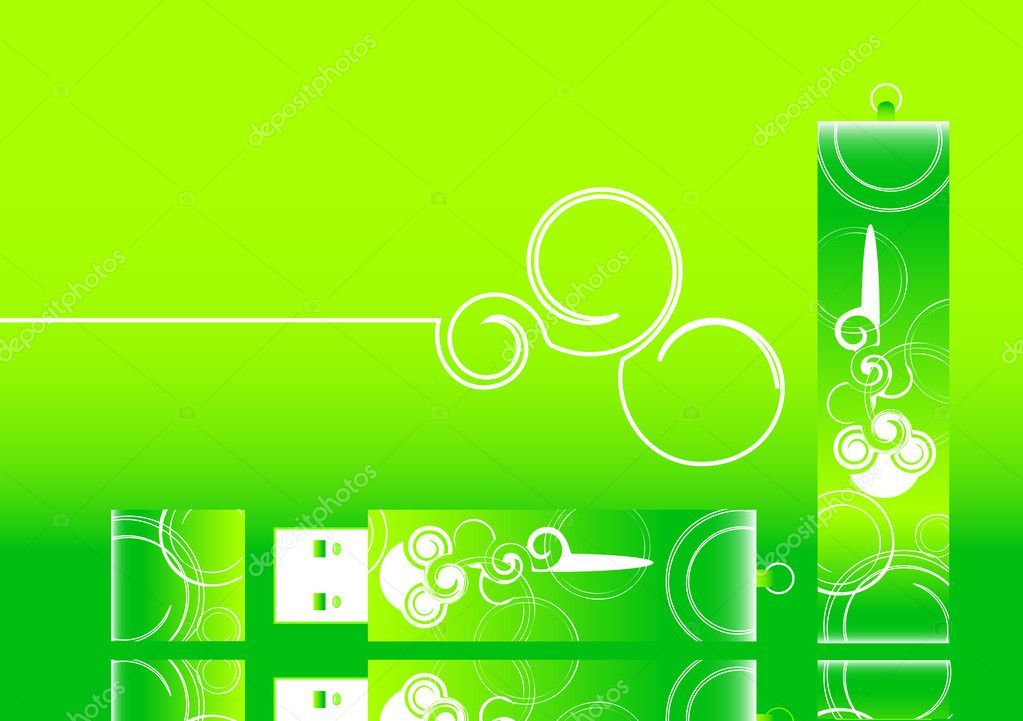 Vector green usb background Stock Vector by ©akomov 10059781