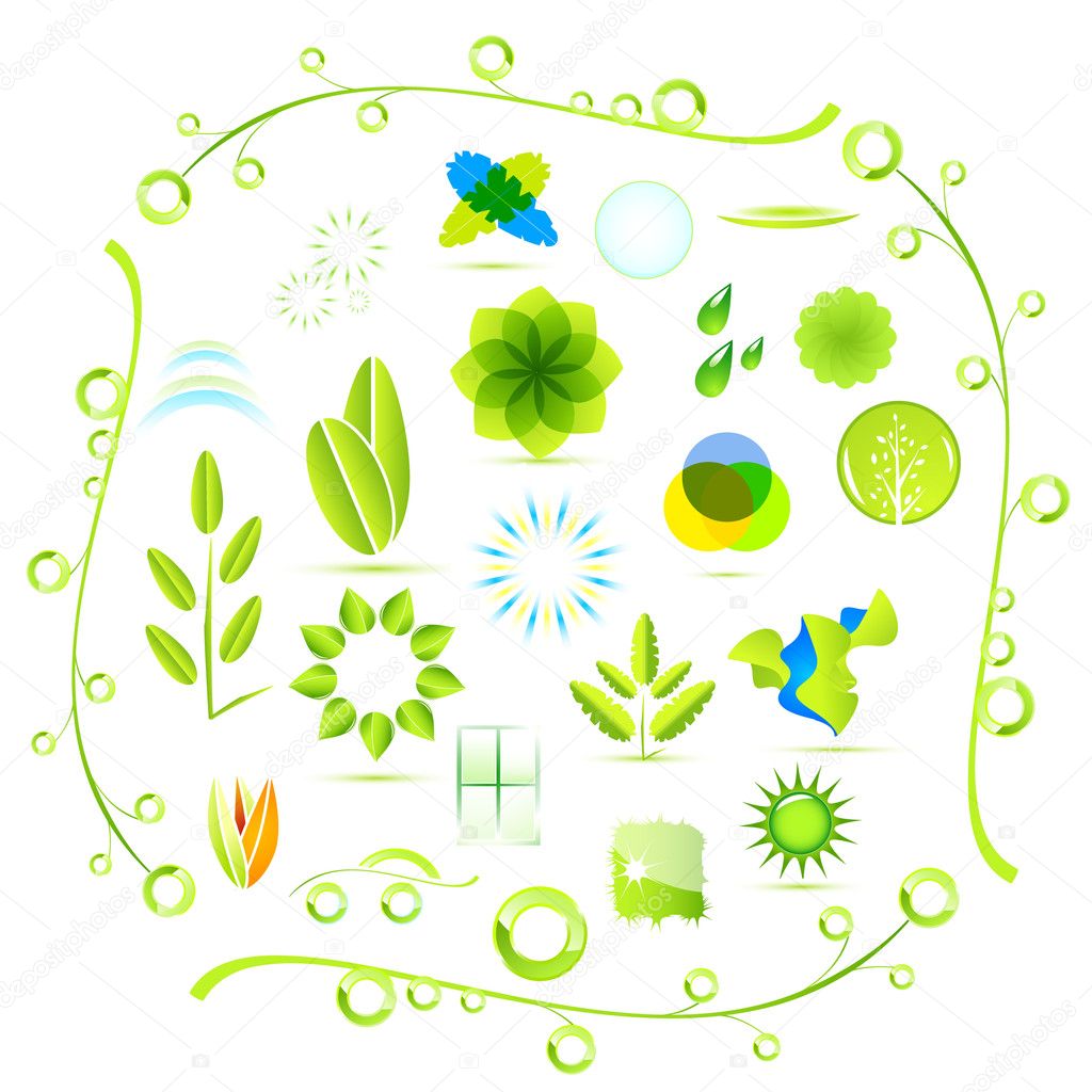 Vector eco nature icons Stock Vector Image by ©akomov #10076752