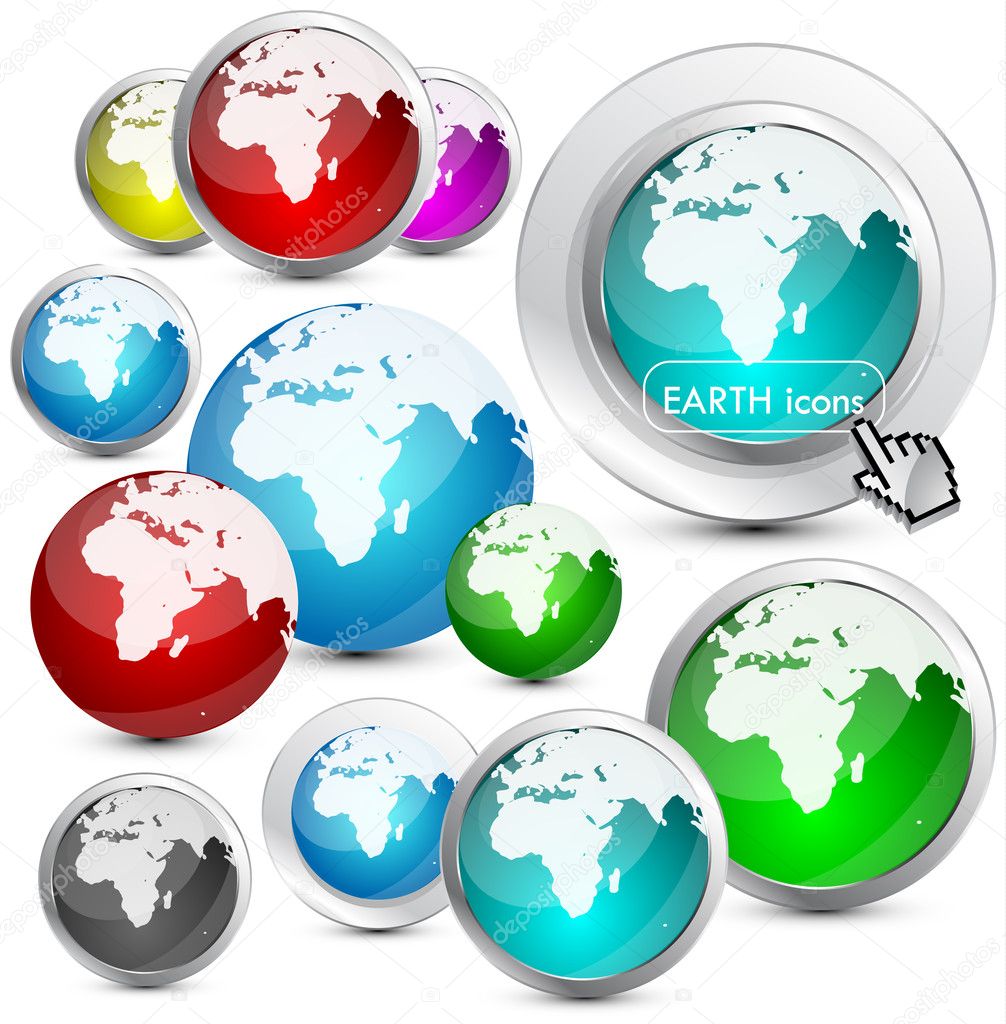 Glossy Earth Globe design Stock Vector by ©akomov 10201831