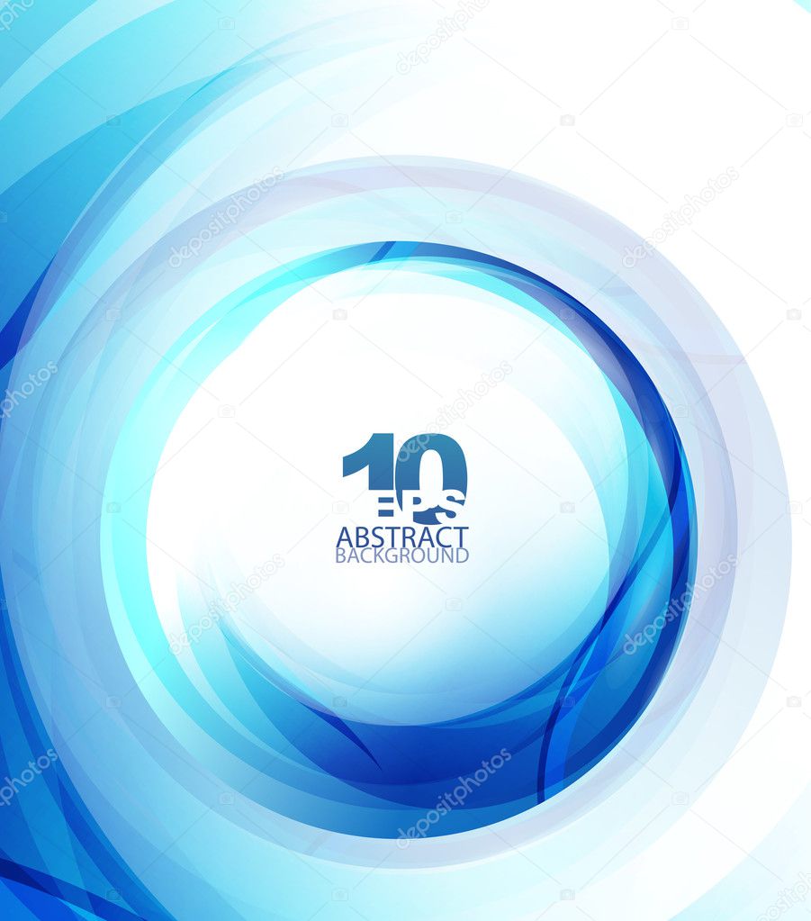 Blue wave abstract circle Stock Vector by ©akomov 8470428