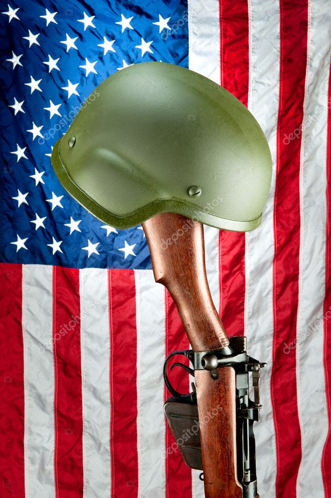 Soldier Gun And Helmet