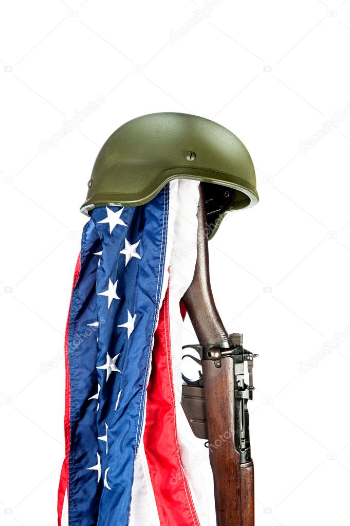 Military Memorial Boots Rifle Helmet